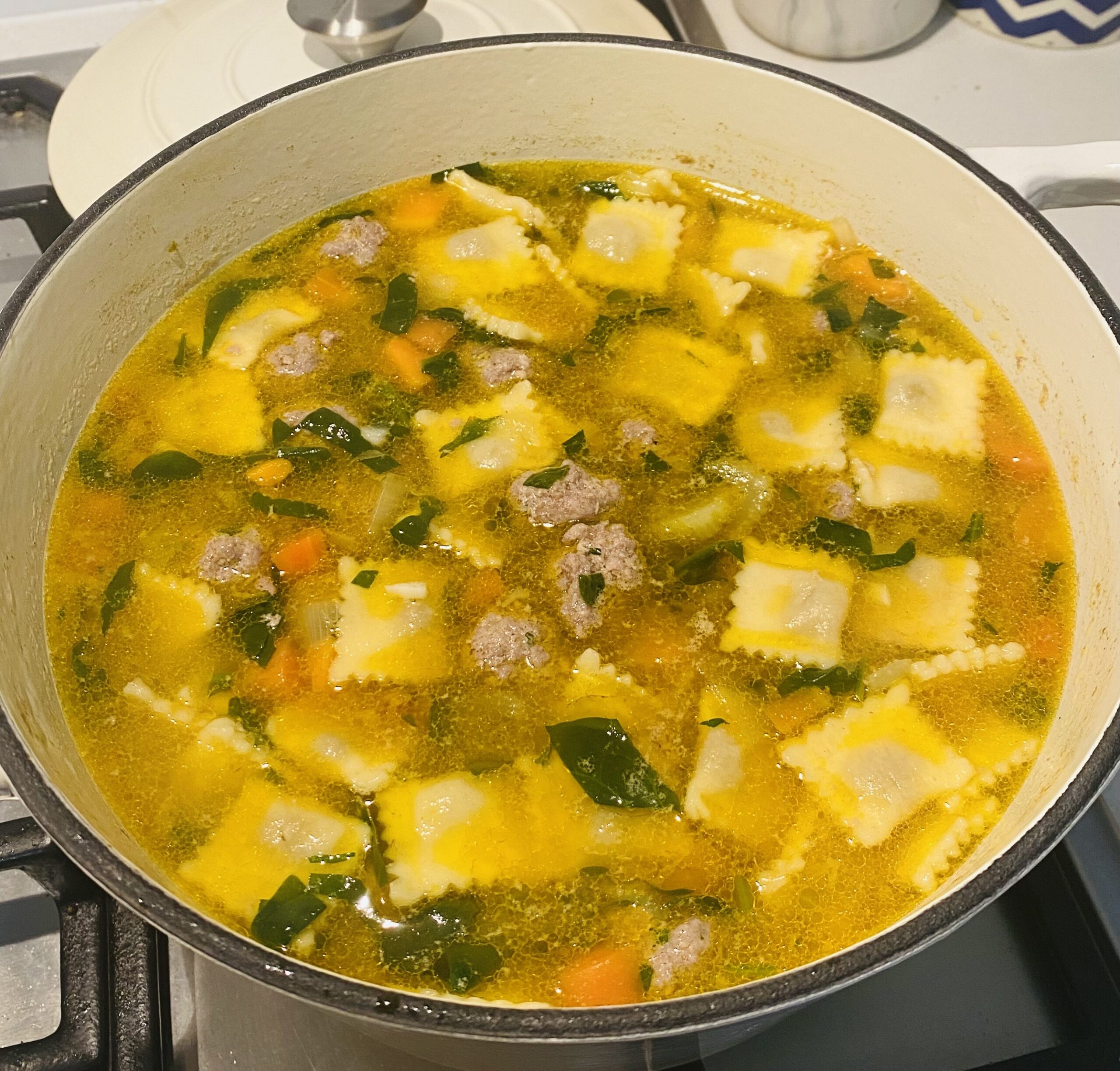 Ravioli & Meatball Soup